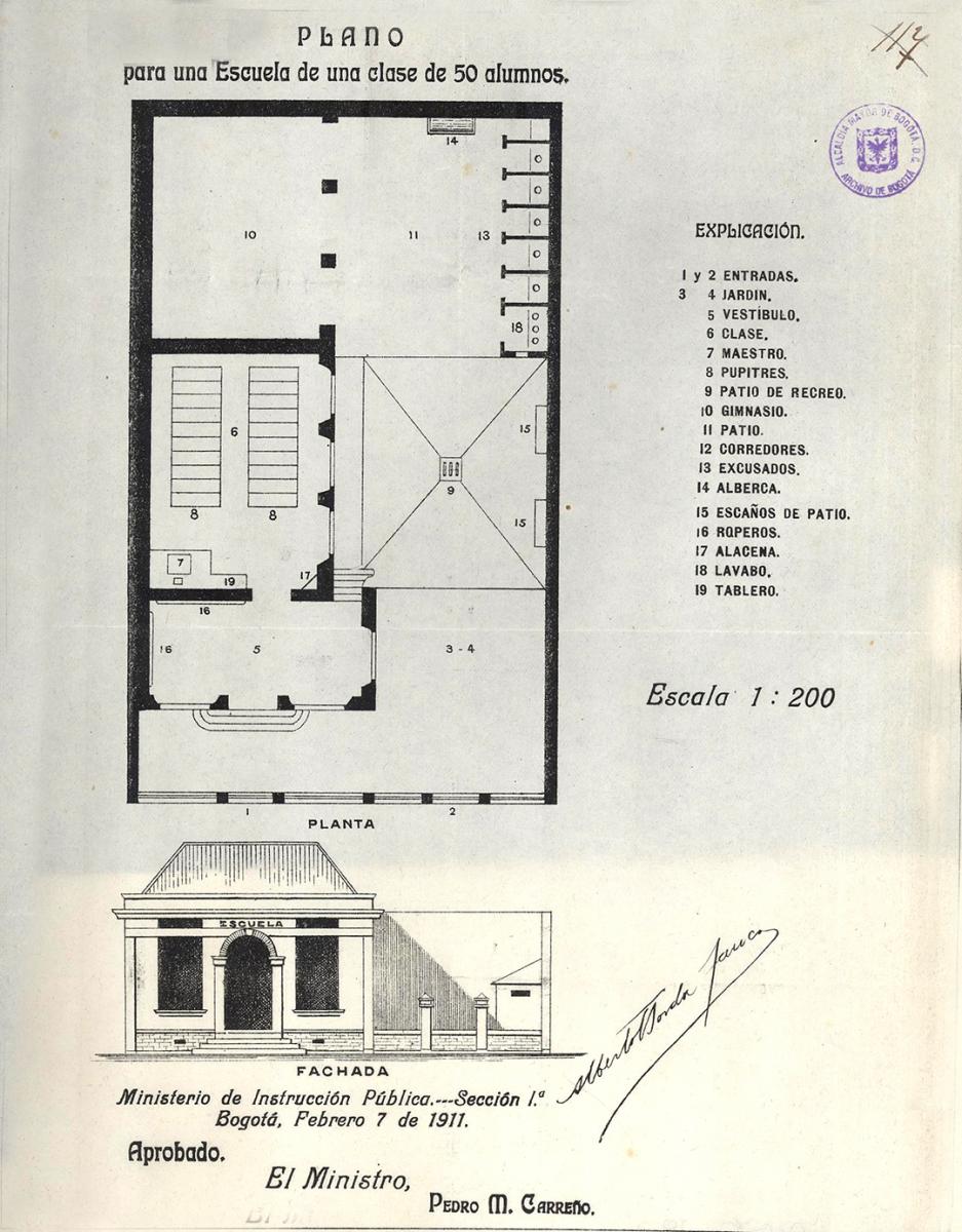 Construcción de edificios escolares | Archivo de Bogotá